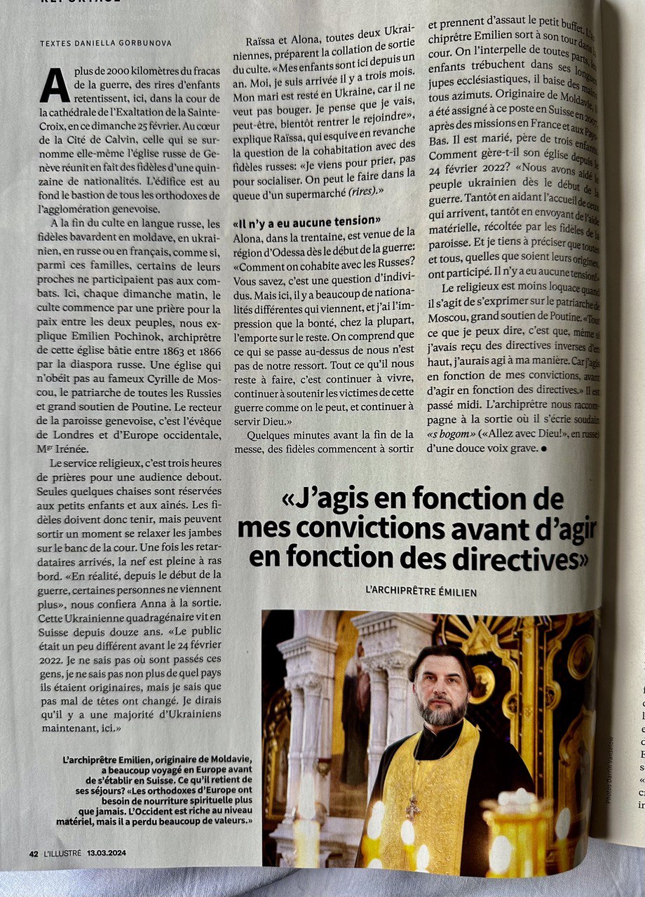 Swiss media reporting on peace amongst faithful in the Diocese | ROCOR ...